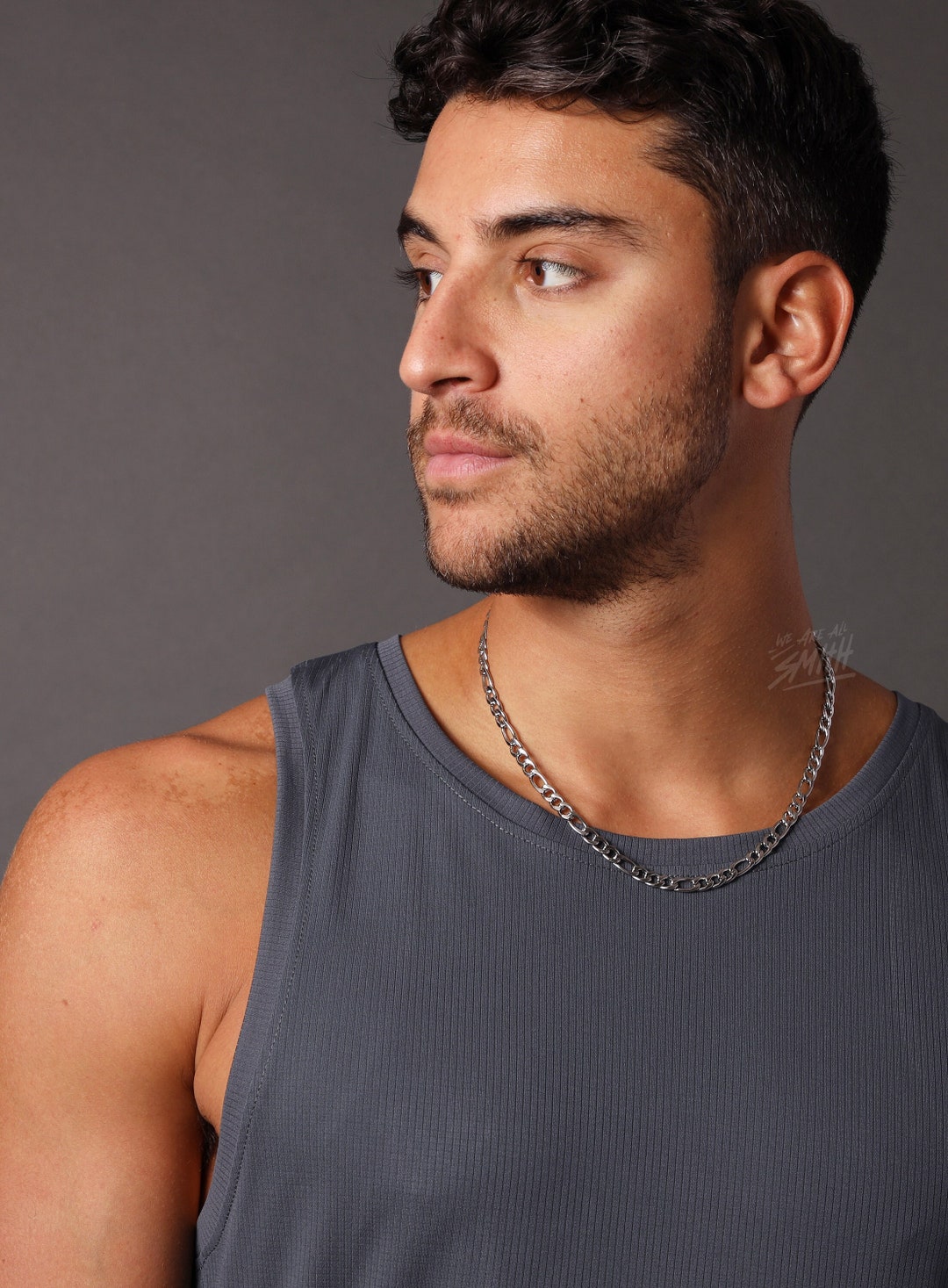 Silver Figaro Chain Necklace for Men and Women - 6mm Wide 316L ...