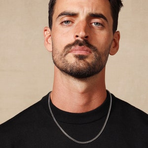 Waterproof Men's Chain Necklace / Cuban Chain / 4mm 316L Stainless ...