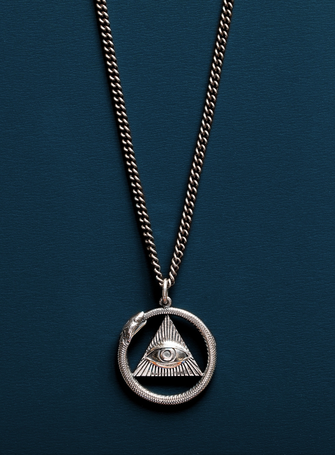 Men's Necklace - All Seeing Eye Pendant - Ouroboros Snake Pendant ...
