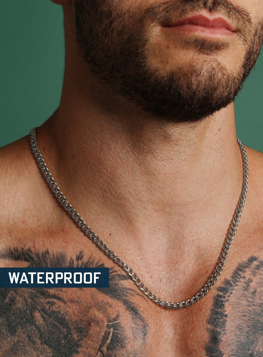 Waterproof Necklace 5mm Stainless Steel Curb Chain Necklace - Etsy