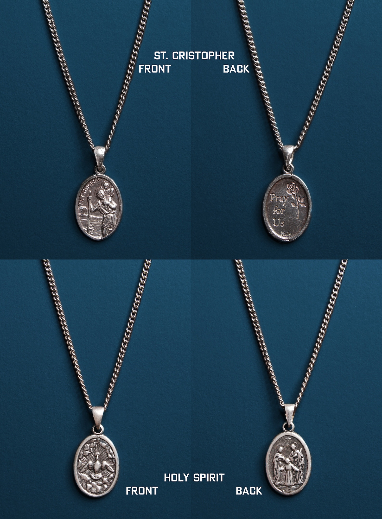 Religious Medals for Men or Women Sterling Silver Medals - Etsy