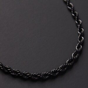 Black Rope Chain Necklace - Minimalist Black Necklace - Rope Chain ...