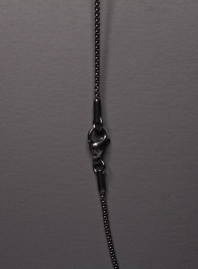 Necklace Set for Men Stainless Steel Black Rope Chain AND | Etsy