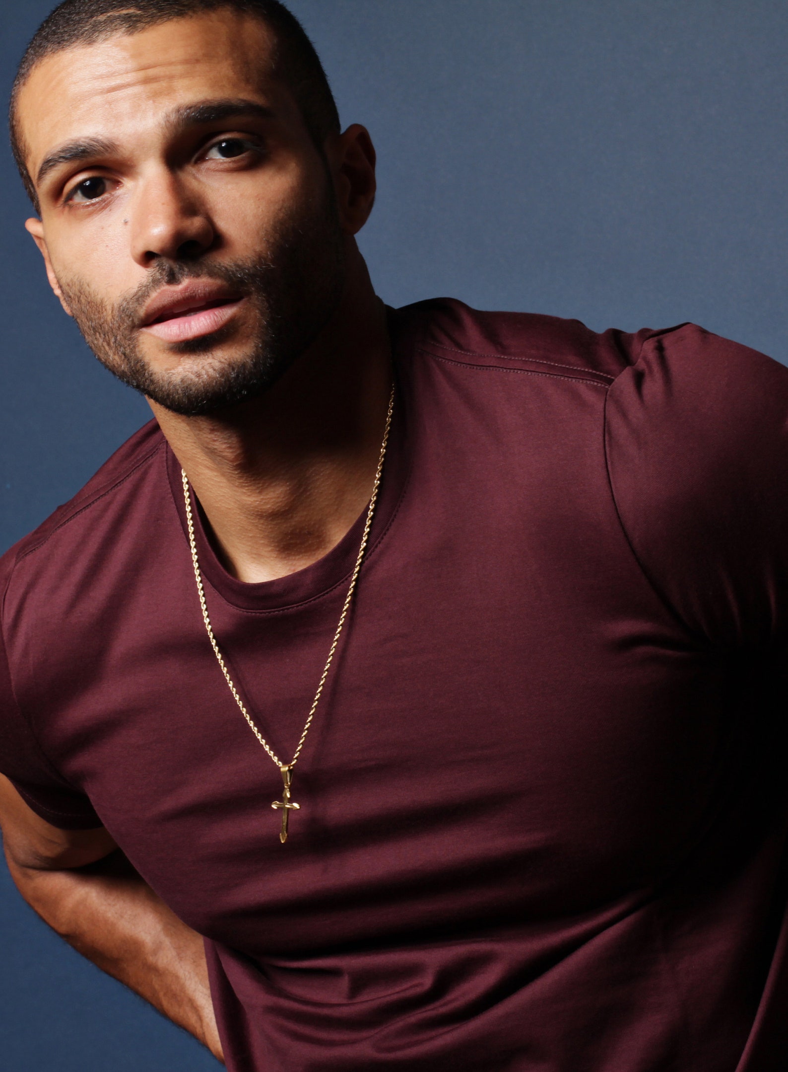 Man Necklace Gold Cross Necklace For Men Gold Plated Etsy