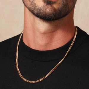 Mens Gold Chains - Thick Curb Chain 4.7mm Thickness - 14k Gold FILLED ...