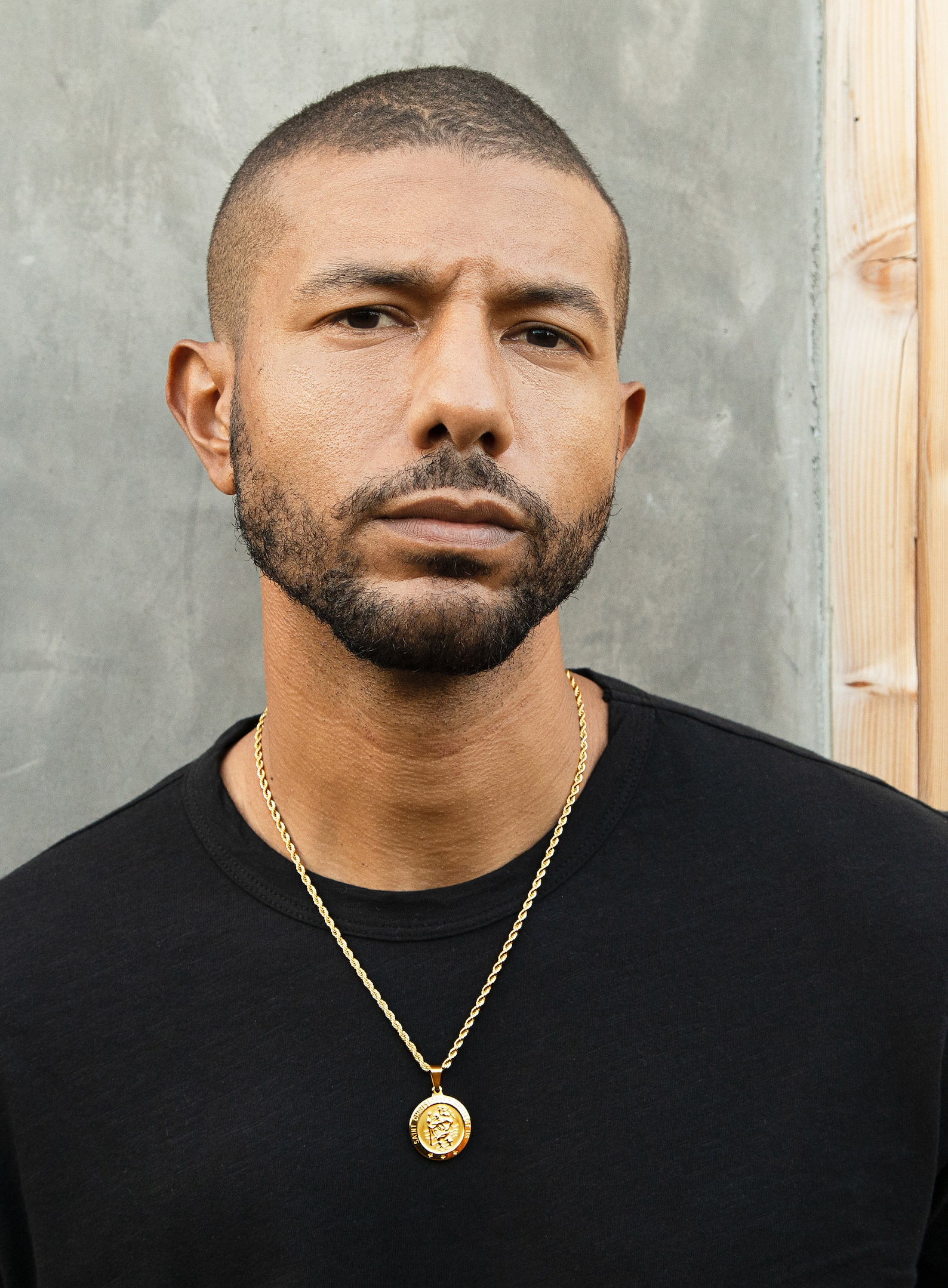 Men's Necklace 14k Gold Plated Stainless Steel St. - Etsy