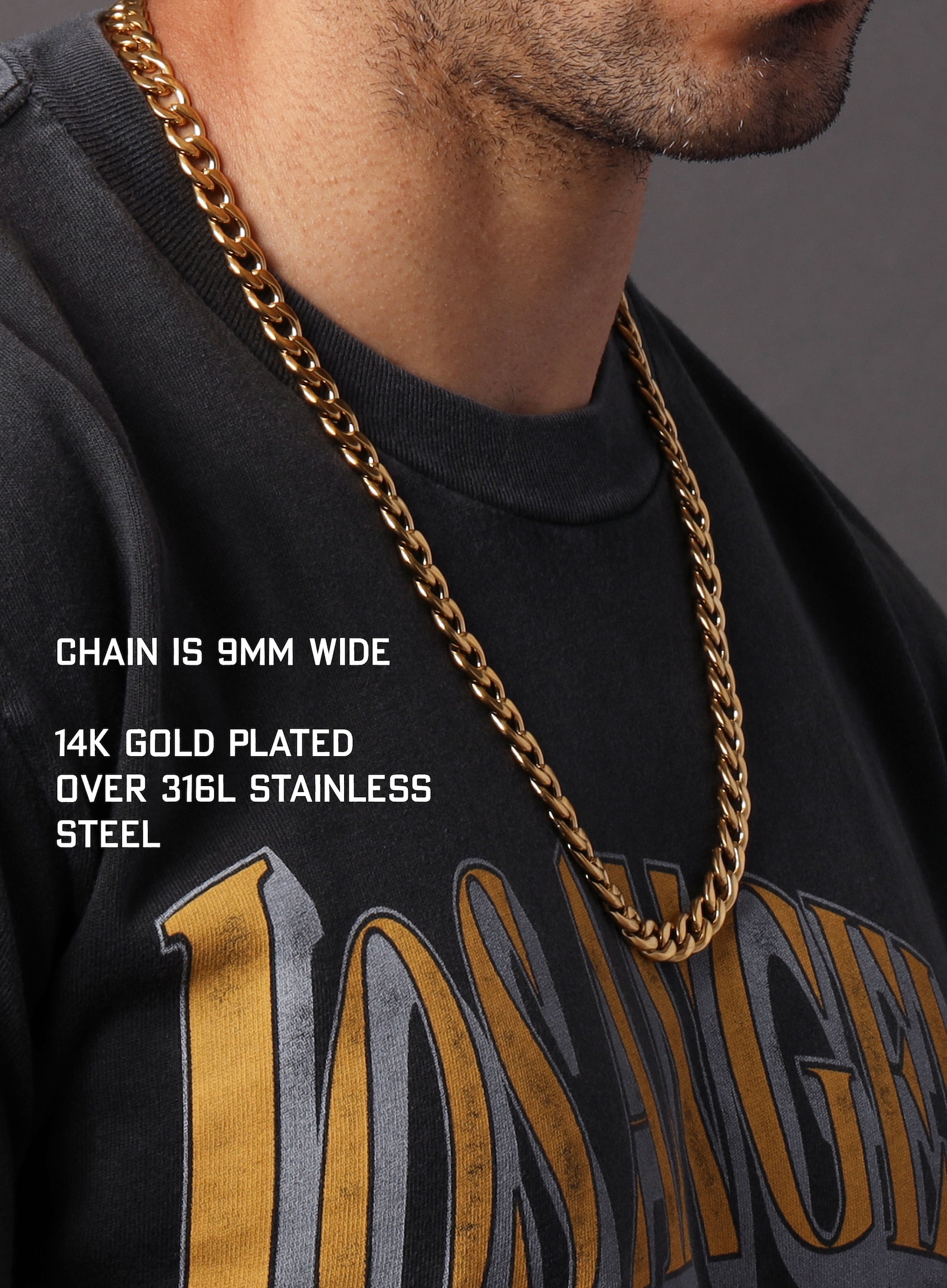 Thick Gold Chain 9mm Curb Chain Necklace for Men Gold - Etsy