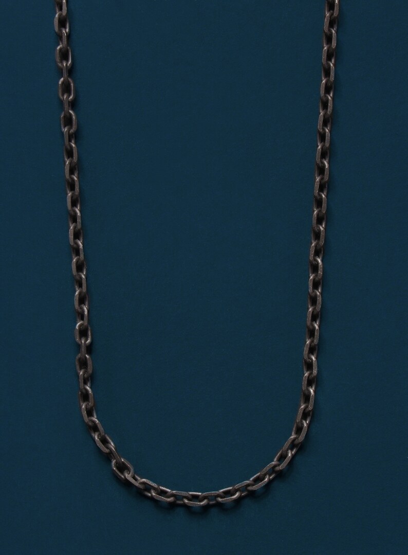 Men's necklace chain Black titanium cable chain necklace | Etsy