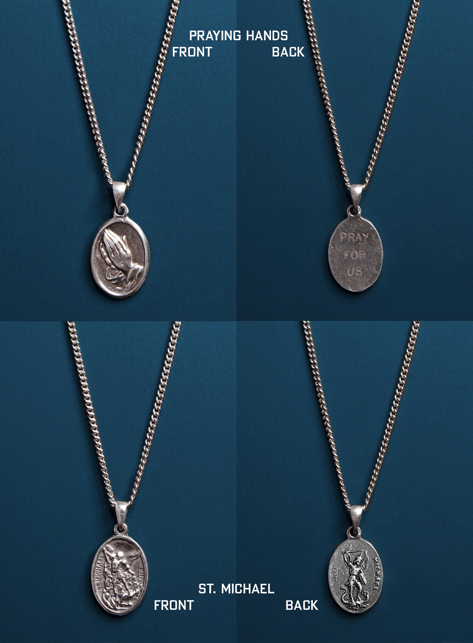 Religious Medals for Men or Women Sterling Silver Medals - Etsy