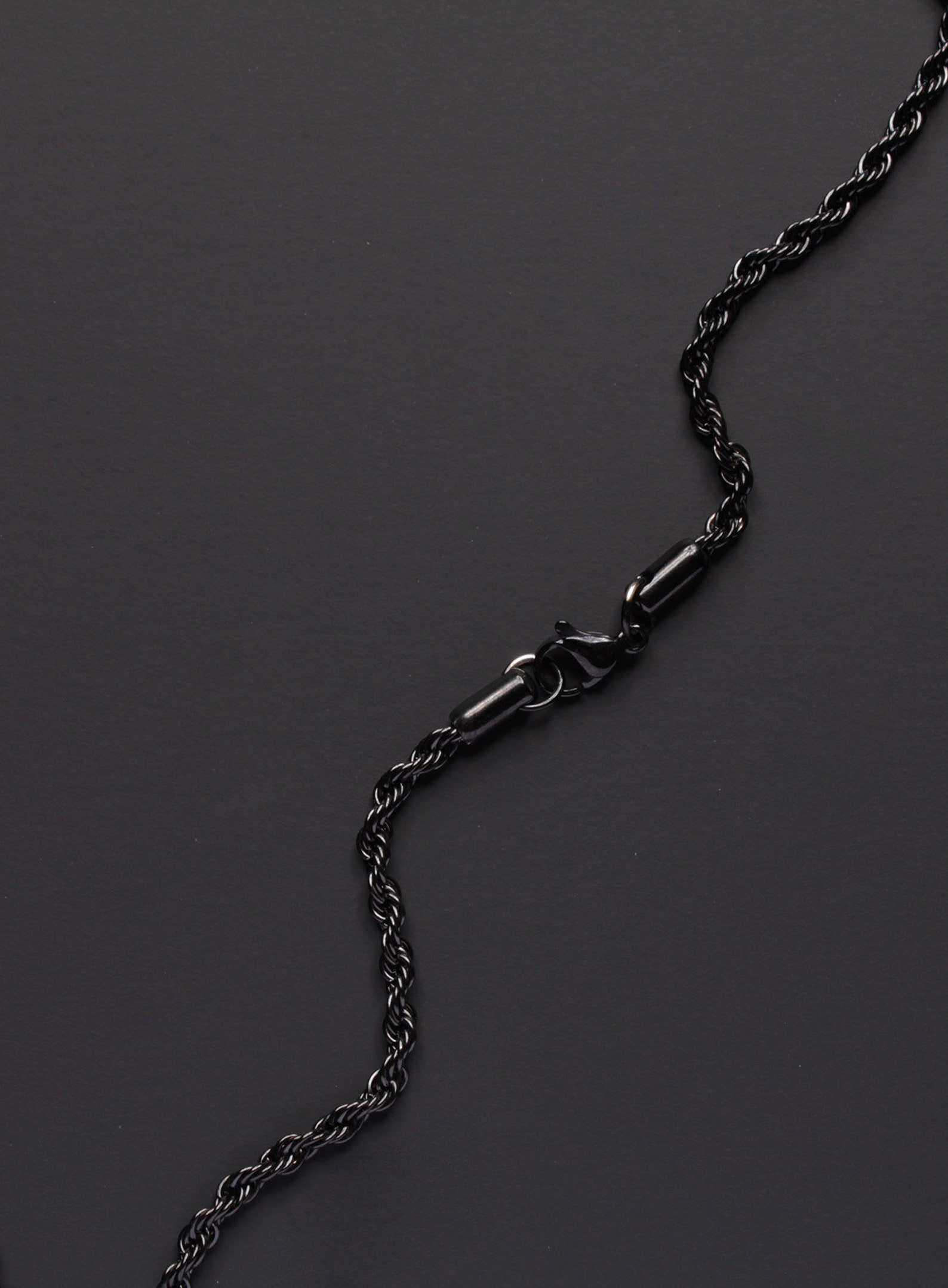 Black Rope Chain Necklace Minimalist Black Necklace Rope - Etsy
