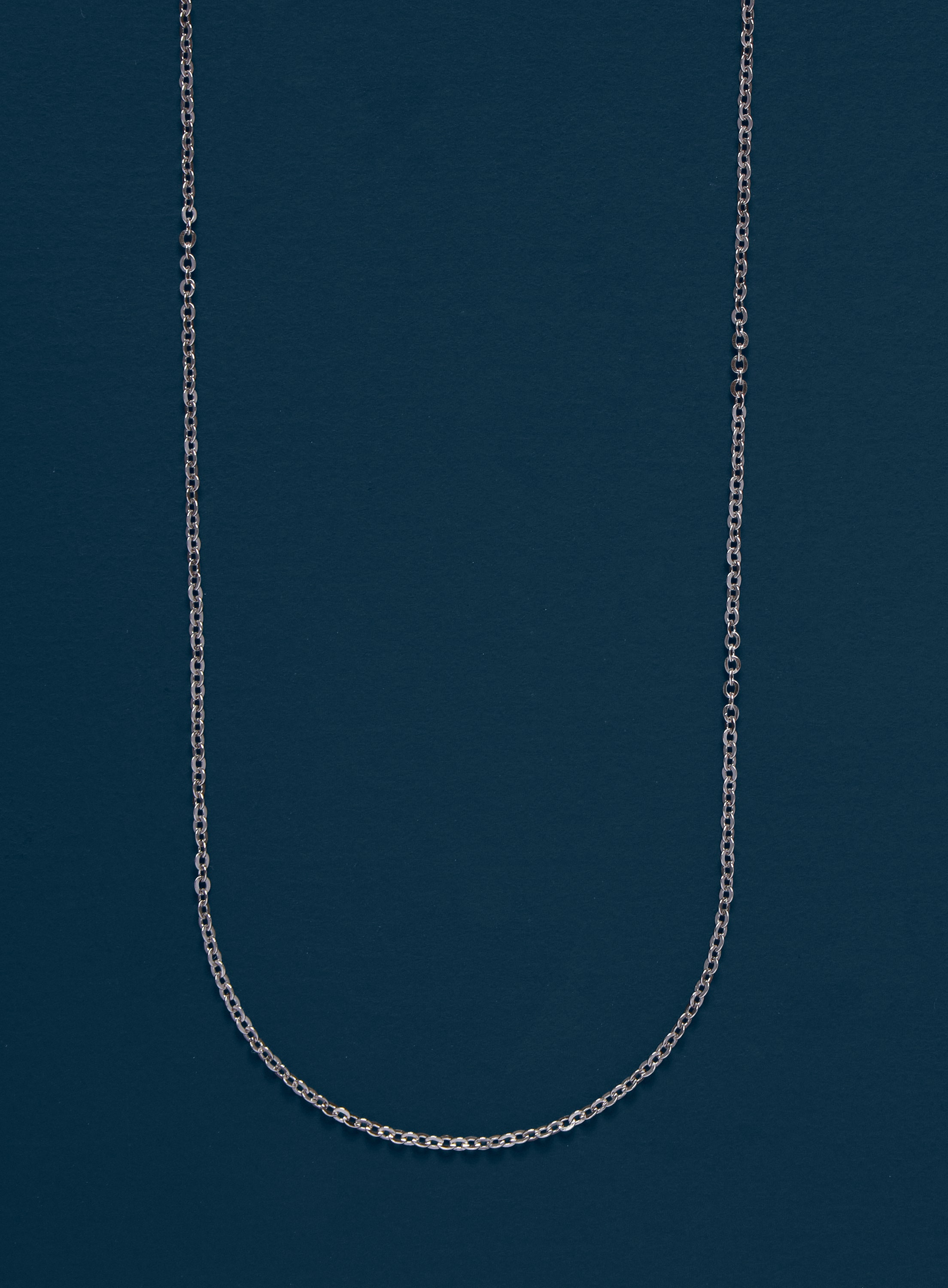 Water-proof Sweat-proof Silver Chain Neckalce for Men - THIN 1mm Cable ...