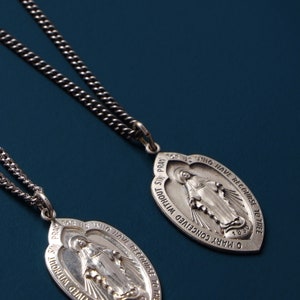 Miraculous Medal Shield Shape Pendant Necklace - Mary Miraculous Medal ...