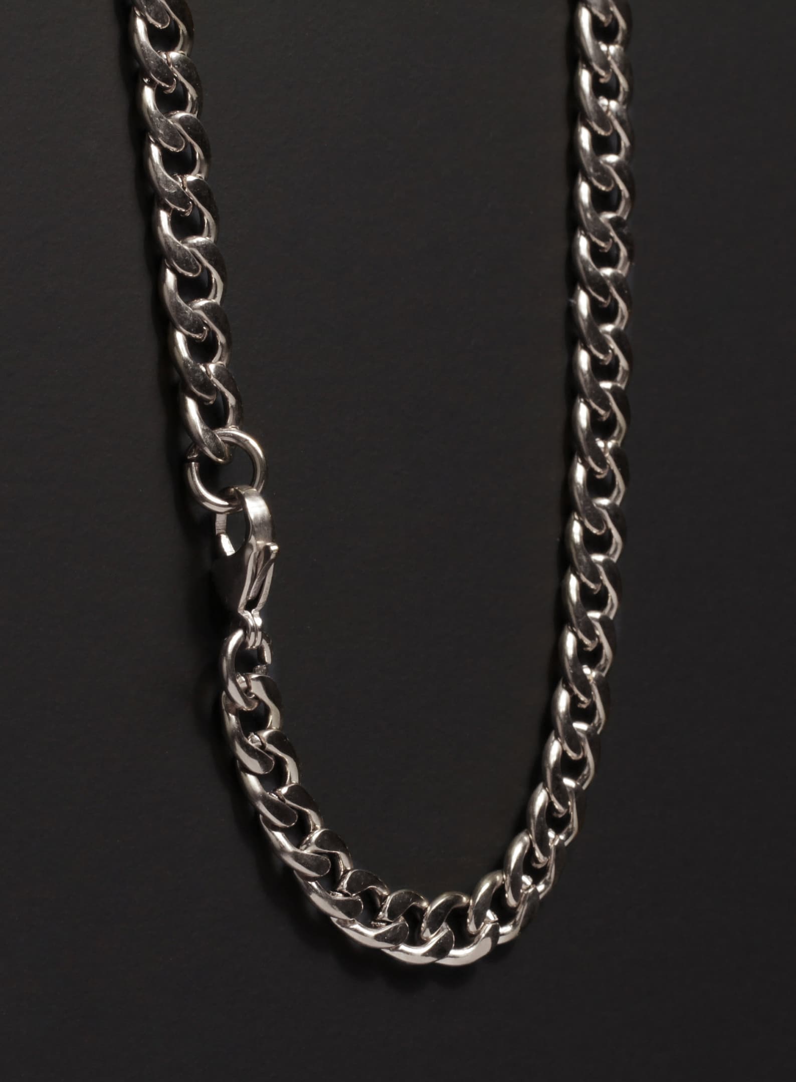 Waterproof 7mm Silver Chain Necklace for Men / Curb Stainless Steel ...