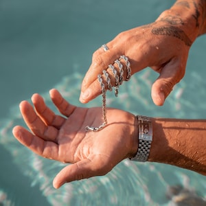 Waterproof Silver Rope Style Chain Necklace for Men - Men's Stainless ...