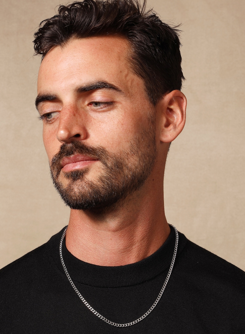 Waterproof Men's Chain Necklace / Cuban Chain / 4mm 316L - Etsy