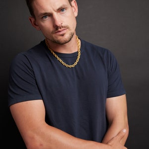 Men's Gold Chain Necklace - CHUNKY Thick Rope Style Chain Necklace for ...