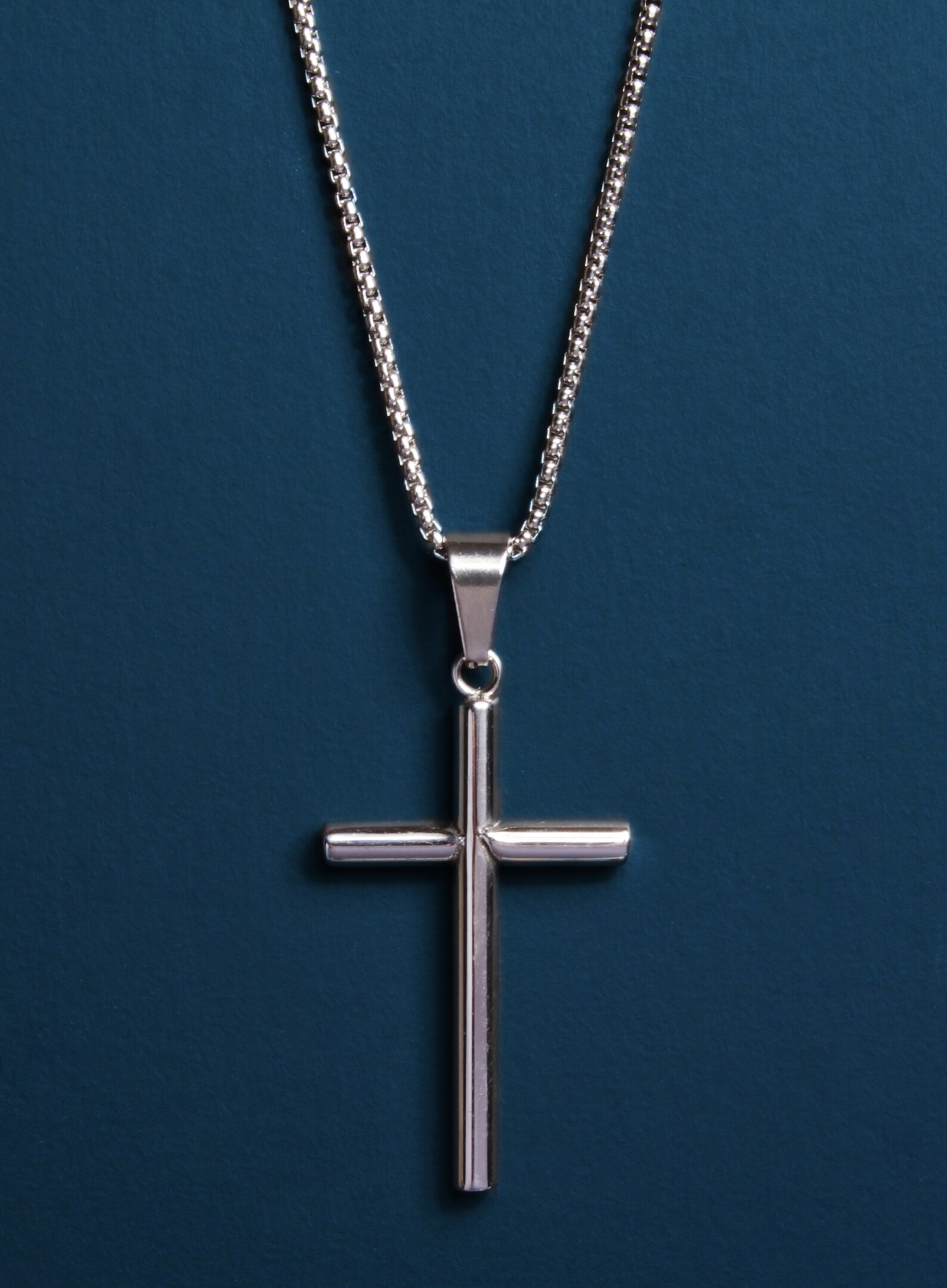 Waterproof Large Mens Silver Cross / Long or Short Men's Chain Cross ...
