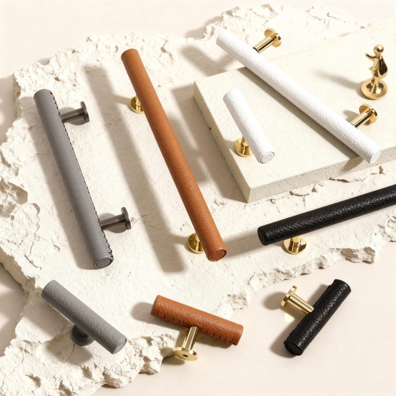 Leather Cabinet Handles, Wardrobe Knobs and Pulls, Closet Handles - Etsy