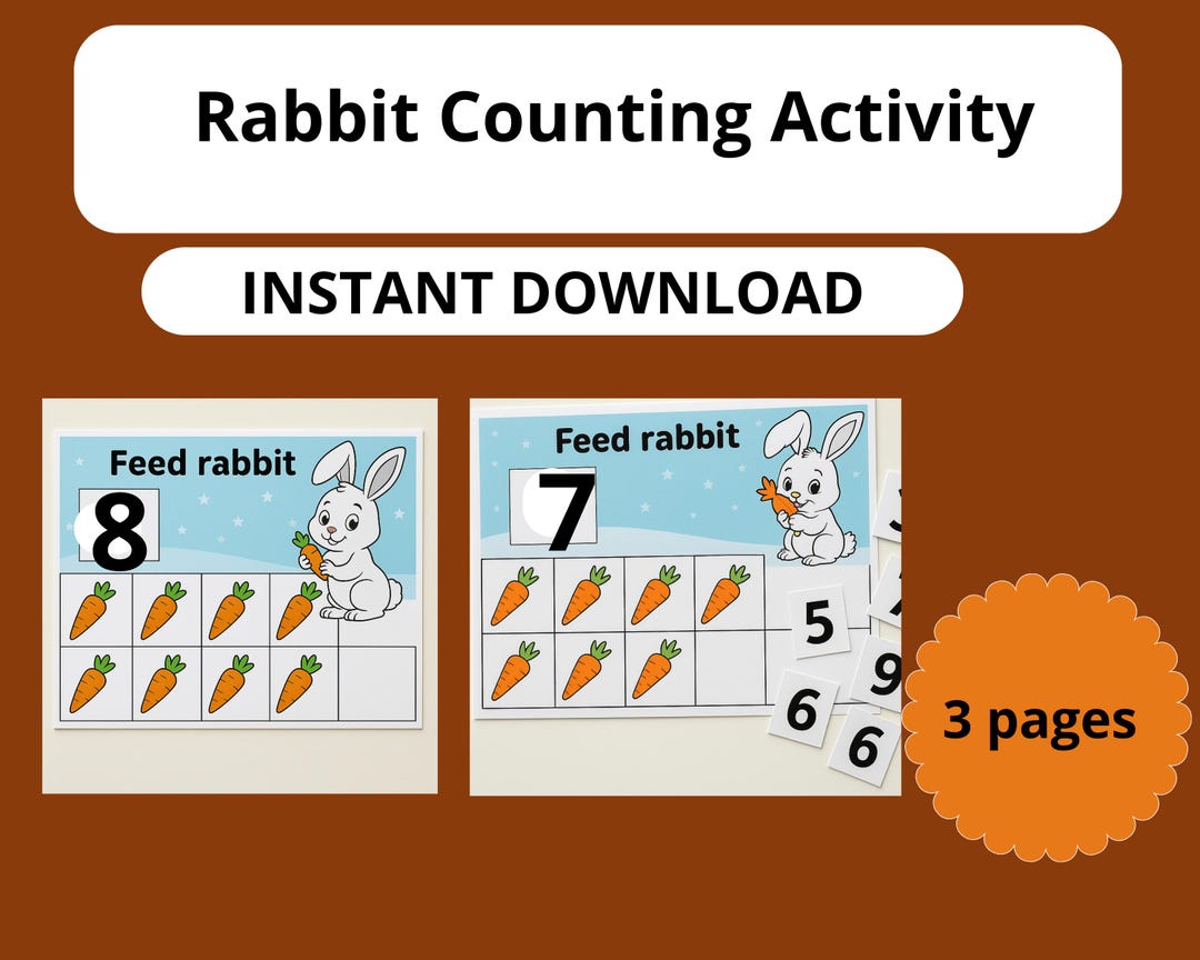 Feed the Rabbit Counting Game | Numbers 1–10 Printable | Toddler ...