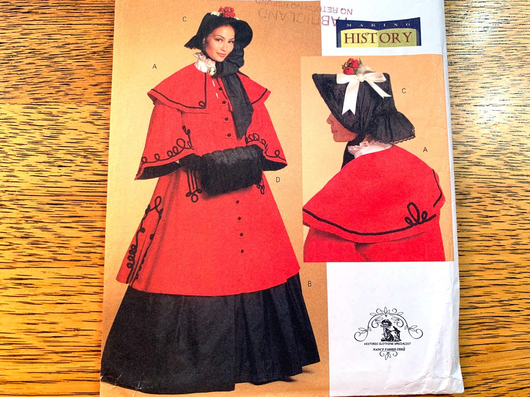 DIY 19th Century Cloak With Capelet, Muff, Bonnet - Civil War Costume ...