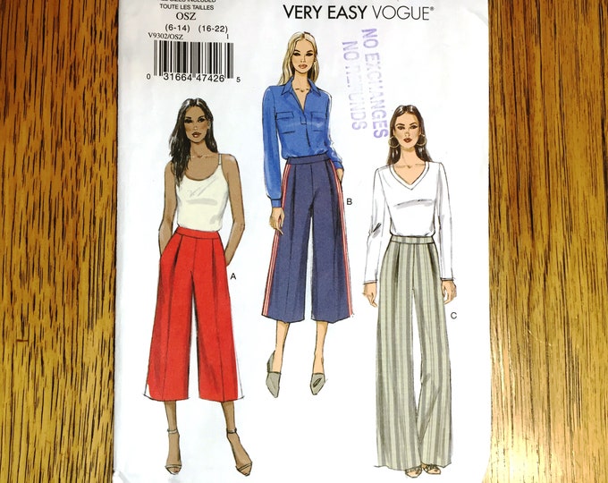 DIY Palazzo Pants, Wide Legged Capris - Plus Size (14 - 22) - UNCUT Ff ...