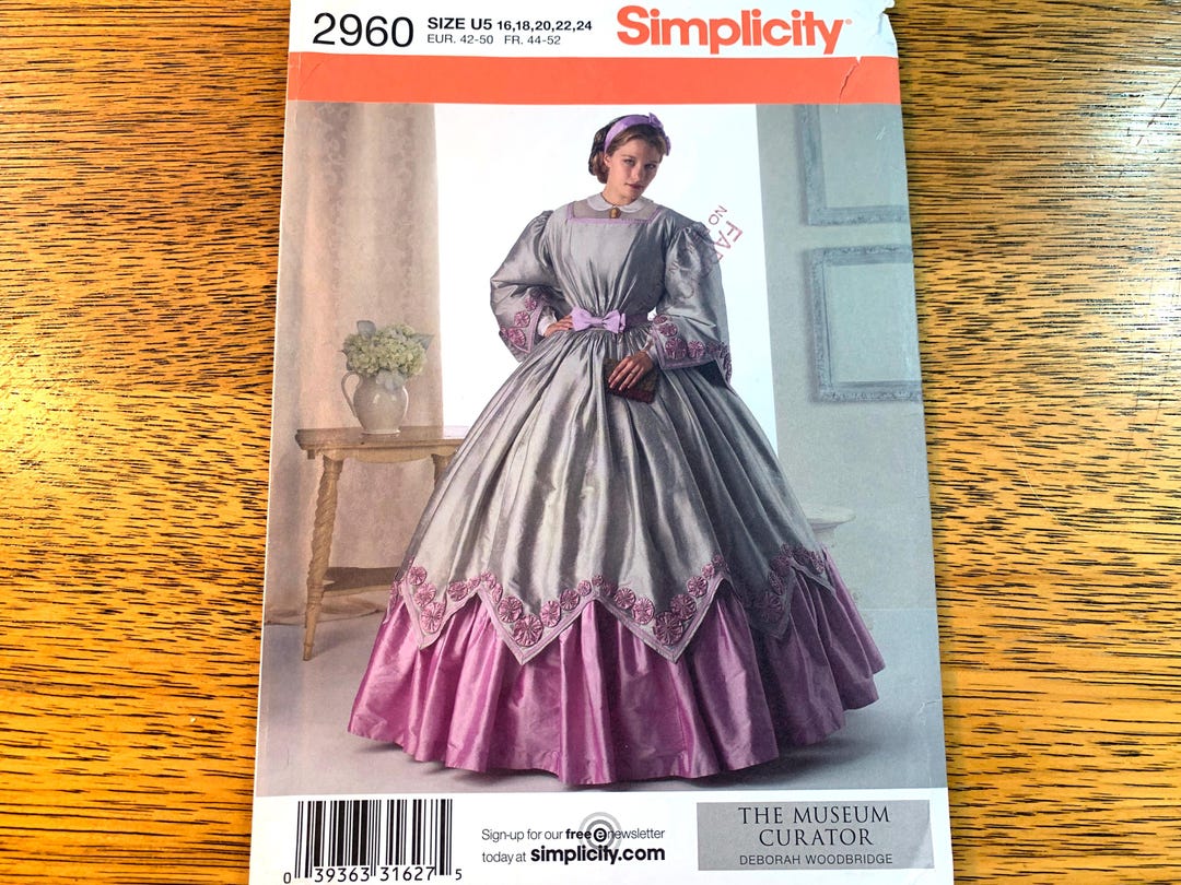 1860s Civil War Ball Gown, Historical Reenactment Dress - Plus Size (16 ...