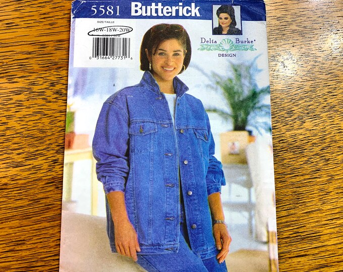 DESIGNER Delta Burke Classic Jean Jacket, 1990s Boxy Vest - PLUS Size ...