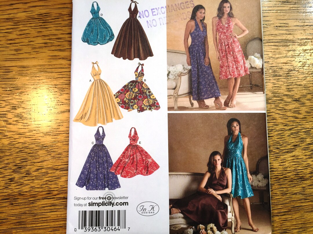 Y2K Halter Dress With Midriff Band, Chic Summer Sundress - Size (6 - 14 ...