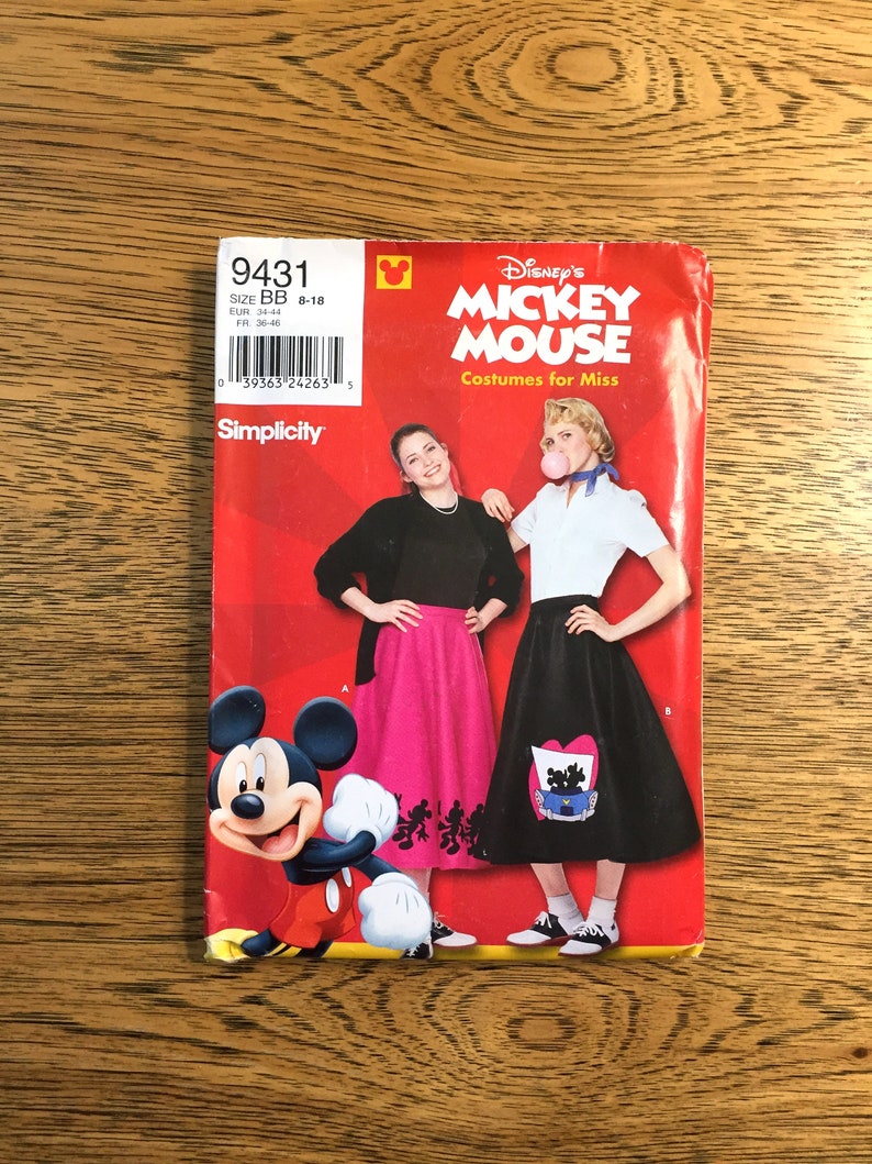 Mickey Mouse 1950s Circular Poodle Skirt Misses or Kids | Etsy