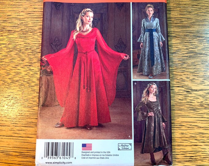 DIY Medieval Fantasy Gown With Bell Sleeves, Cosplay Dress - Plus Size ...