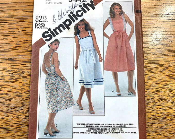 EASY 1980s Summer Dress, Wrap Around Ruffled Pinafore Sundress - Size ...