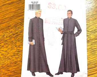 Butterick Pattern 6844 Priest Clergy Cassock Church Robe Uncut NEW - Etsy