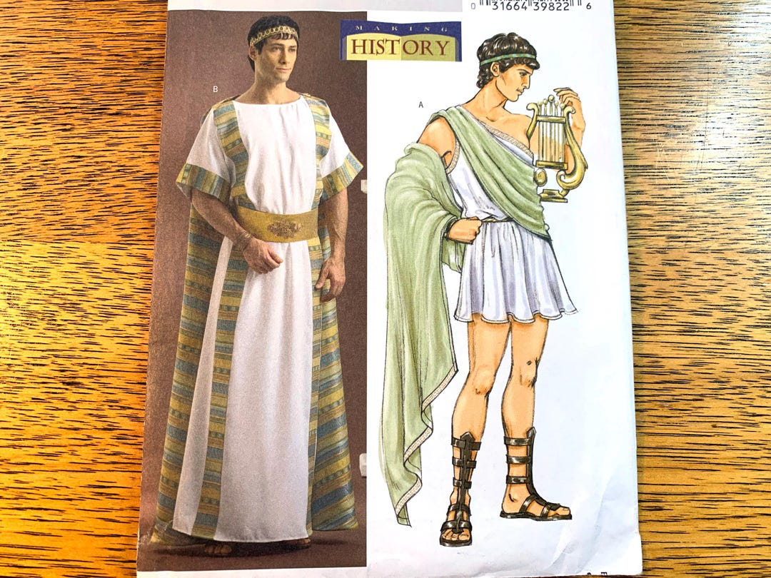 Men's Ancient Greek Costume, Toga Party Tunic, Robe and Cape - Size ...