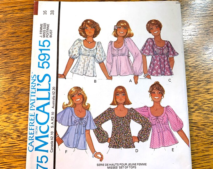 Vintage 1970s Empire Line Blouse With Flutter Sleeves - Size 16 (bust ...