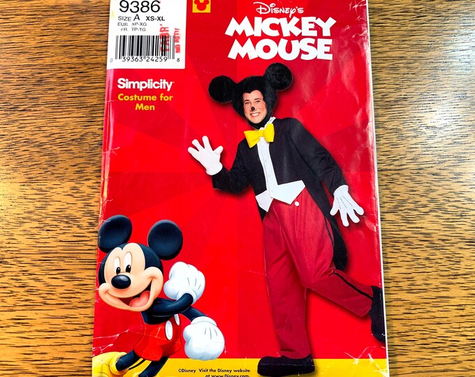 DIY Men's Mickey Mouse Disney Cosplay Costume - Size (xs - XL) - UNCUT ...