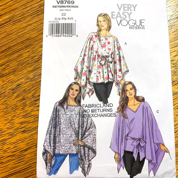 Vogue Poncho Pattern - Etsy