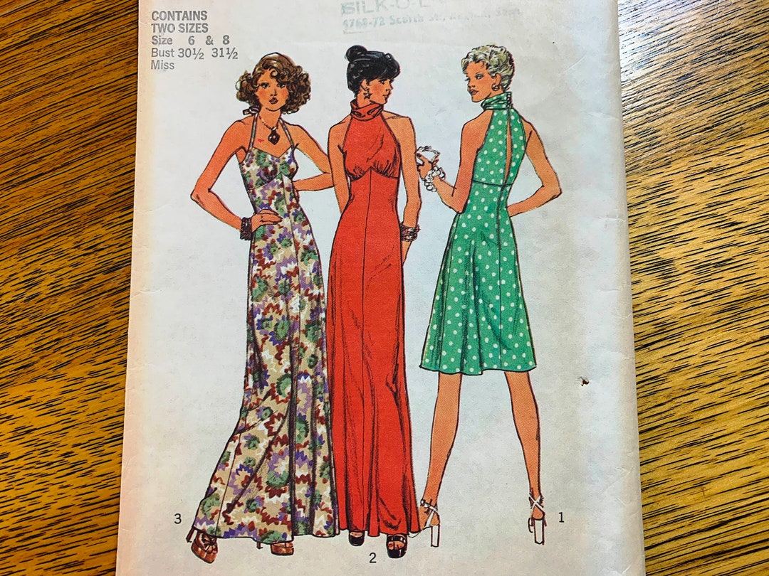 BOHO 1970s Backless Halter Top With Sheer Cape Collar for Summer ...