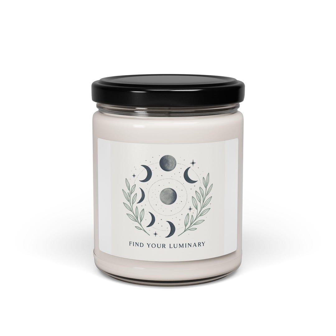 Moon Phases Botanical Find Your Luminary Candle, Soy Candle 9oz - Etsy