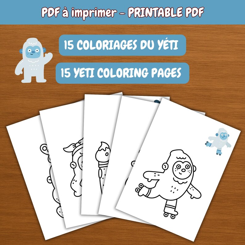 Yeti Coloring Pages – 15 Printable Sheets • With Small Example Model ...
