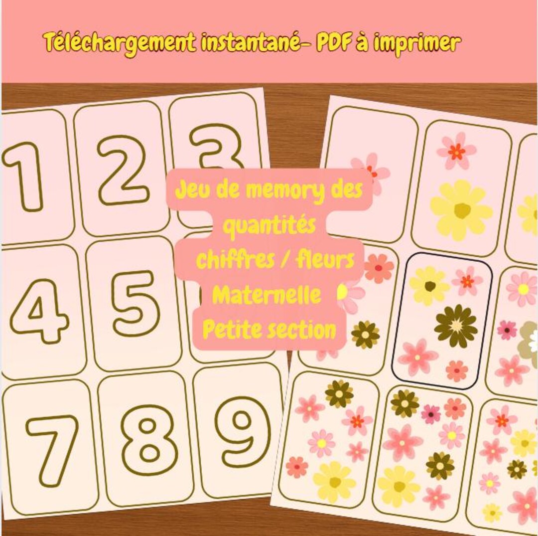 Quantity Memory Game – Printable Numbers and Flowers – Preschool Math ...