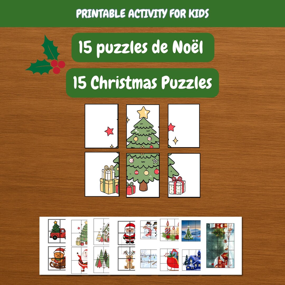 15 Christmas Puzzles Printable for Kids | Progressive Difficulty 4–20 ...