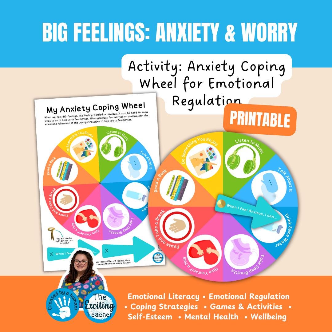 Anxiety Coping Strategies Wheel for Kids: Emotional Regulation ...