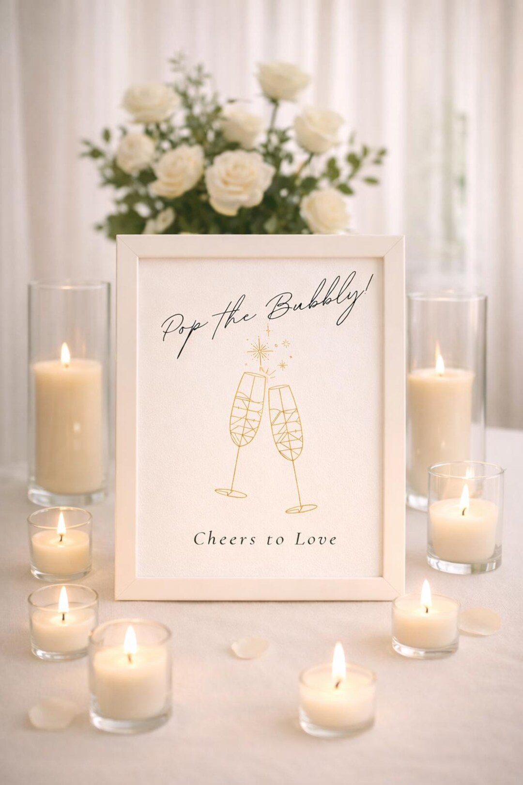 Pop the Bubbly Sign Printable, Wedding Champagne Wall Sign, Champagne ...