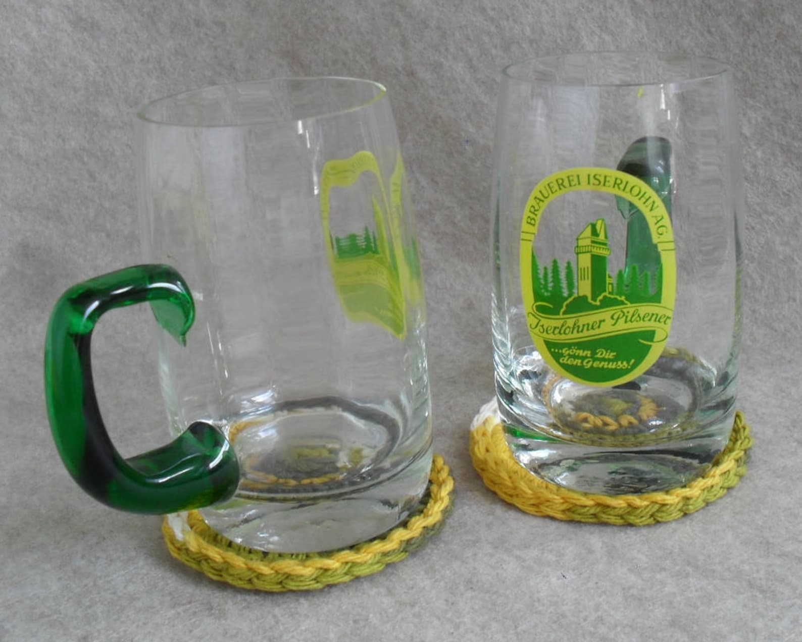 Vintage German Pilsener Small Glass Beer Mugs (set of 2) Includes ...