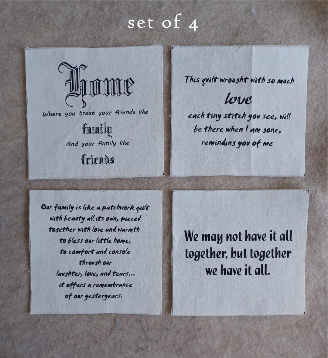 Family Quilting Craft Appliques' Iron-on (set of 4) - Etsy