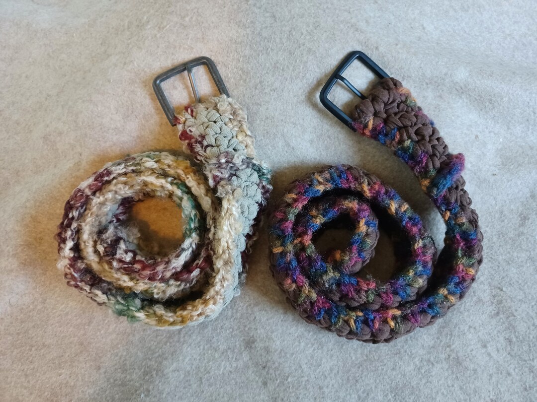 Ladies Chunky Boho Belt: Crochet Olive (or Brown) Colored T-rope With ...