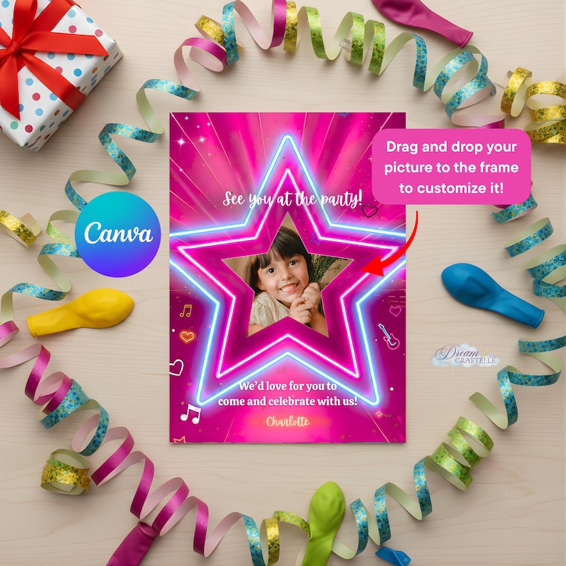 Kpop Demon Hunters Birthday Invitation, Editable Canva Template With ...