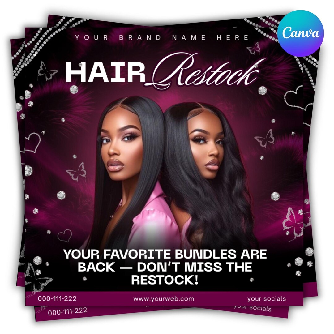 Editable Hair Restock Flyer Template | Canva (digital Download) - Etsy