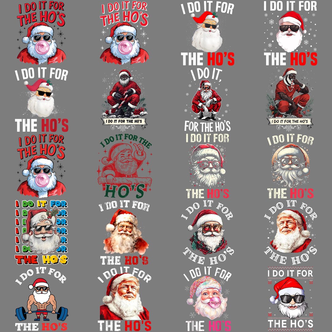 I Do It for the Hos PNG, Funny Santa Face Christmas Holiday Clipart ...