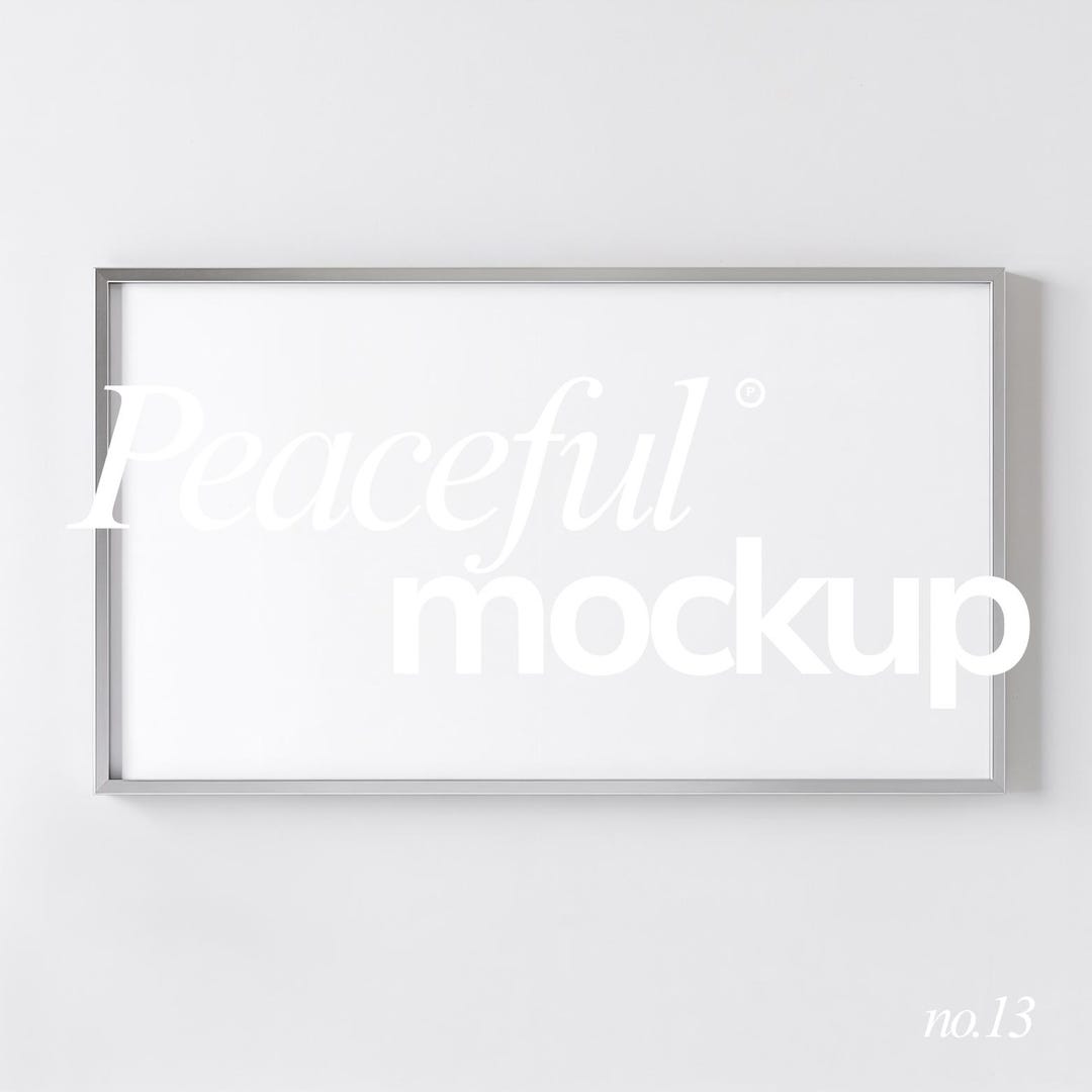 16x9 Silver Frame Mock up Template for Wall Art Display: Minimalistic ...